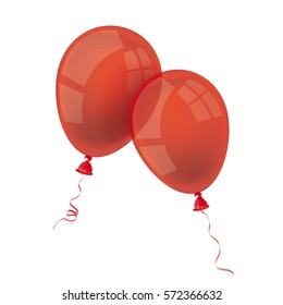 Two Red Balloons On White Eps Stock Vector (Royalty Free) 572366632 ...