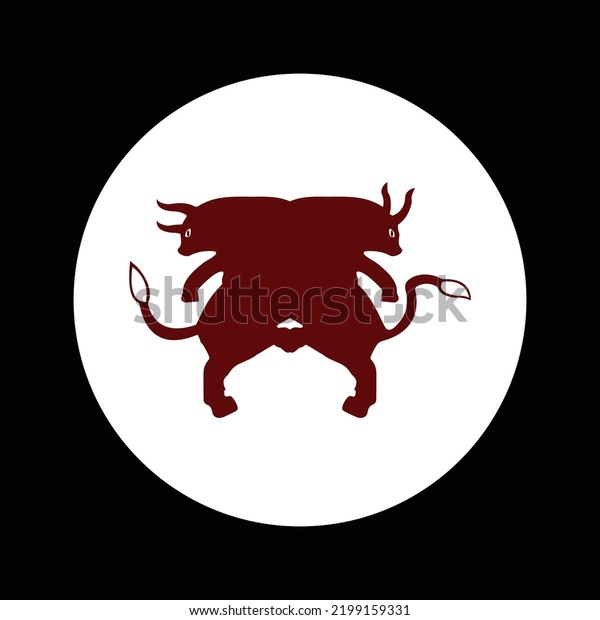 Two Red Bull Animal Logo Design Stock Vector (Royalty Free) 2199159331 ...