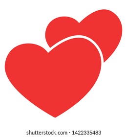 Two Red Love Heart Vector Symbol Stock Vector (Royalty Free) 1422335483 ...