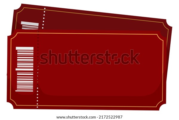 Two Red Tickets Golden Frame Barcodes: เวกเตอร์สต็อก (ปลอดค่าลิขสิทธิ์ ...