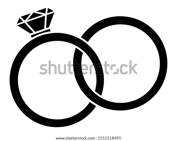 Two Ring Silhouette Icon Rings Vector Stock Vector (Royalty Free ...