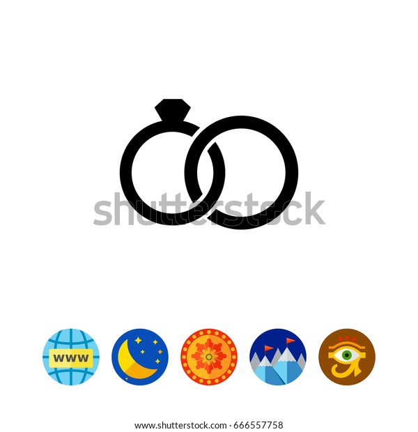 Two Rings Marriage Concept Icon Stock Vector (Royalty Free) 666557758 ...
