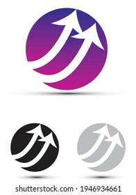 Two Rising Arrow Logo Design Template Stock Vector (Royalty Free ...