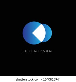 Two Round Blue Logo Design Vector Stock Vector (Royalty Free ...