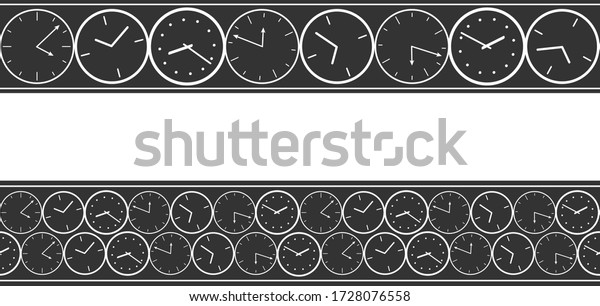Two Seamless Borders Consisting Watches White Stock Vector (Royalty ...
