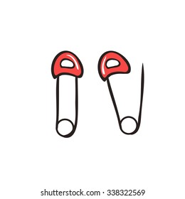 Two Sewing Pins Red Safety Pin Stock Vector (Royalty Free) 338322569 ...