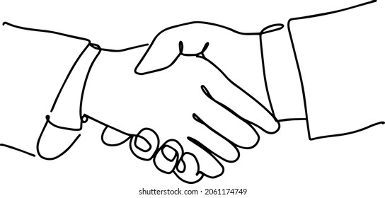 Two Shaking Hands Line Art Stock Vector (Royalty Free) 2061174749 ...
