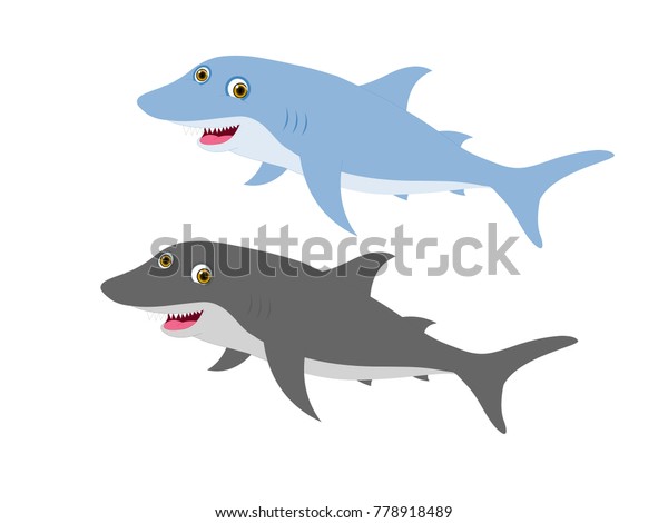 Two Sharks Cartoon Vector Image Stock Vector (Royalty Free) 778918489 ...