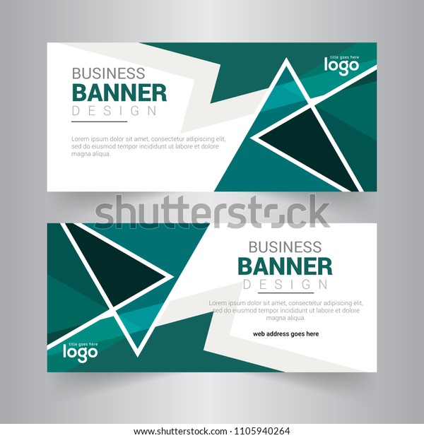 Two Side Business Web Banner Standard Stock Vector (Royalty Free ...