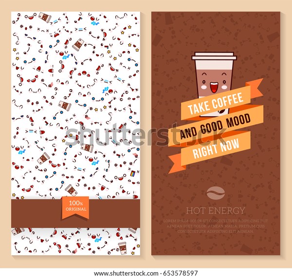 Two Sided Brochure Design Emotion Pattern: vector de stock (libre de ...