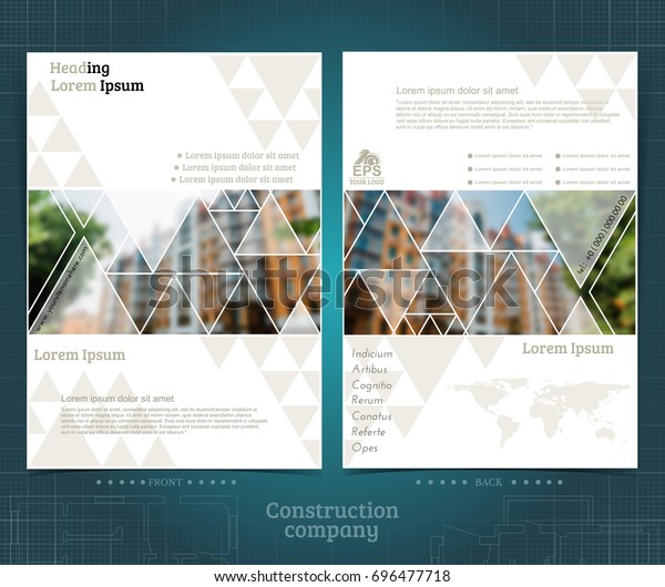 Two Sided Brochure Flayer Template Design Stock Vector (Royalty Free ...