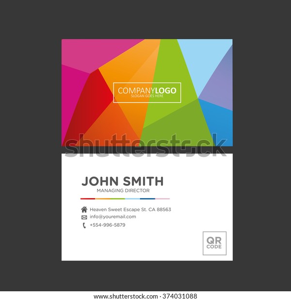 Two Sides Creative Color Business Card Stock Vector (Royalty Free ...