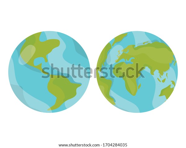 Two Sides Earth Globe Abstract World Stock Vector (Royalty Free) 1704284035