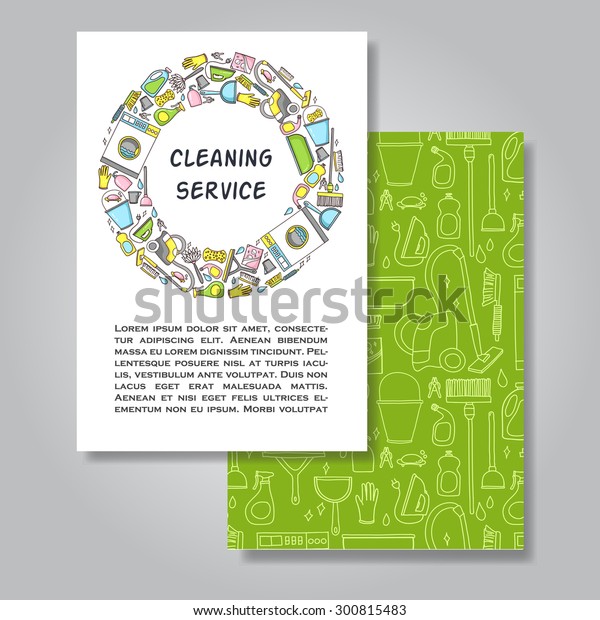 Two Sides Invitation Card Design Cleaning Stock Vector (Royalty Free ...