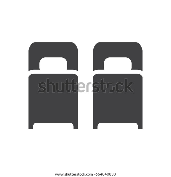 Two Single Beds Icon Filled Flat Stock Vector (Royalty Free) 664040833 ...