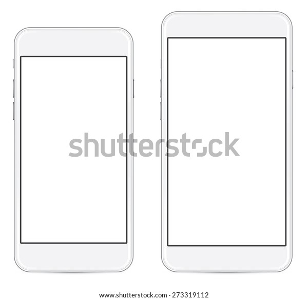 Two Sizes White Mobile Smartphone Blank Stock Vector (Royalty Free ...