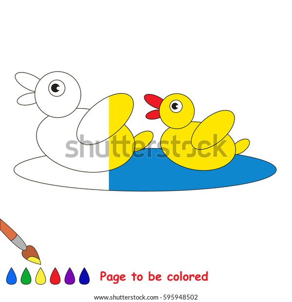 Two Small Yellow Ducks Coloring Book Stock Vector (Royalty Free ...