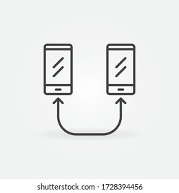 Two Smartphones Connected Arrow Vector Concept Stock Vector (Royalty ...