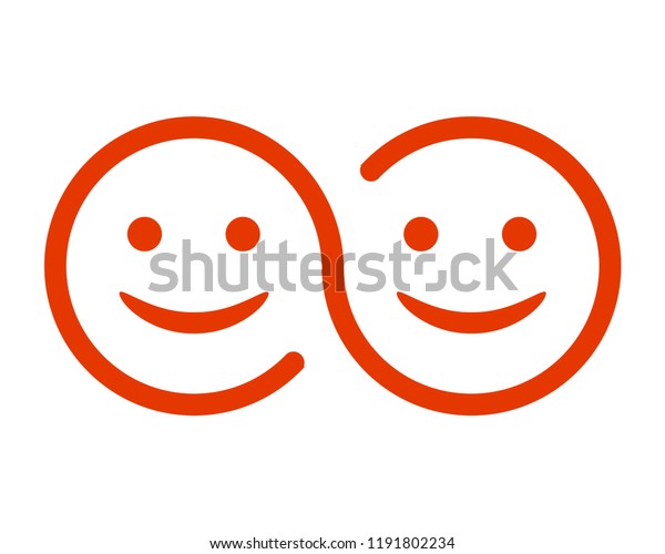 Two Smiling Faces Icon Stock Vector Stock Vector (Royalty Free ...