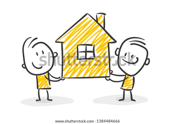 6 2 Men Stick Figures Roof Images, Stock Photos & Vectors | Shutterstock