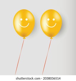 Two Smiling Yellow Balloons Vector Illustration Stock Vector (Royalty ...