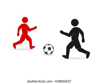 Two Soccer Players Stock Vector (Royalty Free) 418833637 | Shutterstock
