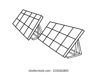 Two Solar Panels Cartoon Hand Drawn Stock Vector (Royalty Free ...
