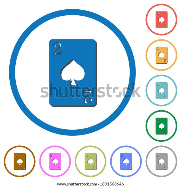 Two Spades Card Flat Color Vector Stock Vector (Royalty Free ...