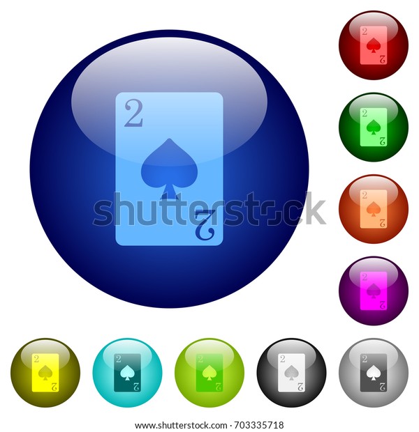 Two Spades Card Icons On Round Stock Vector (Royalty Free) 703335718 ...