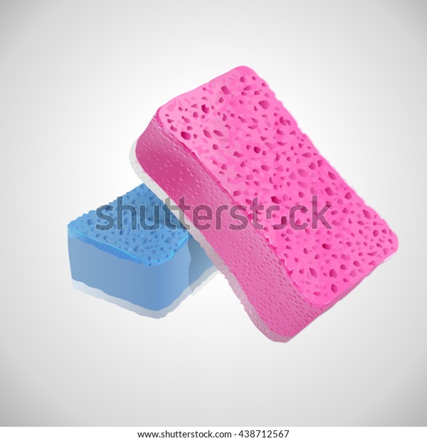 Two Sponges Washing Dishes Different Perspective Stock Vector (Royalty ...