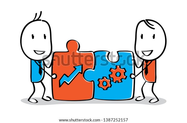 Two Stick Figures Holding Each One Stock Vector (Royalty Free ...