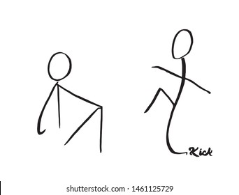 Strong Stickman Muscle Vector Illustration Stock Vector (Royalty Free ...