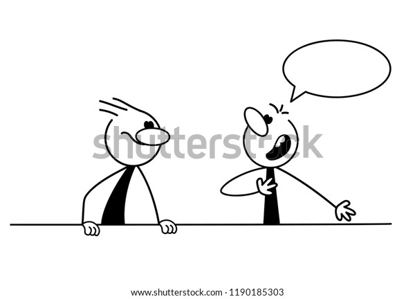 Two Stick Man Talking Vector Illustration: เวกเตอร์สต็อก (ปลอดค่า ...