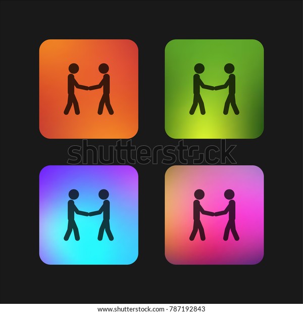 Two Stick Man Variants Shaking Hands Stock Vector (Royalty Free ...