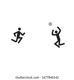 Two Stick Men Play Ball Isolated Stock Vector (Royalty Free) 1677846142 ...