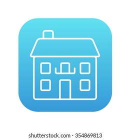 Two Storey Detached House Line Icon Stock Vector (Royalty Free ...