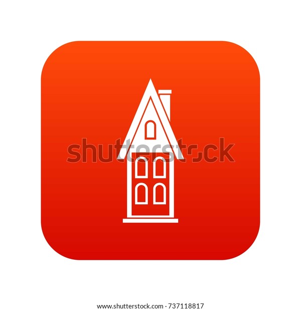 Two Storey House Attic Icon Digital Stock Vector (Royalty Free ...