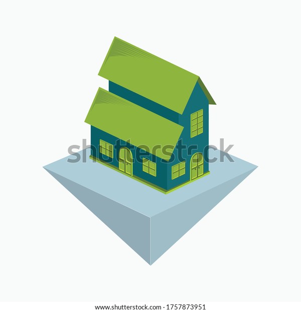 Two Storey House Icon Logo Simple Stock Vector (Royalty Free ...