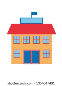 Two Story School Building Stock Vector (Royalty Free) 1354047401 ...