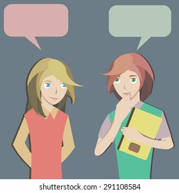 965 Two students talking cartoon Images, Stock Photos & Vectors ...