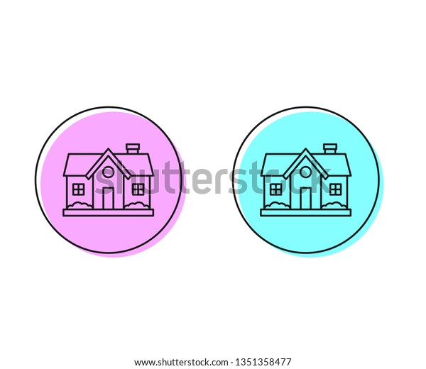 Two Style Illustration Pink Cyan House Stock Vector (Royalty Free ...