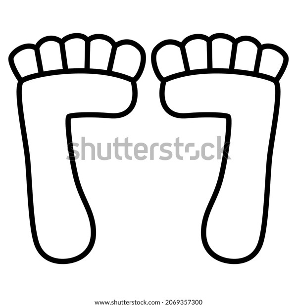 Two Stylized Funny Human Feet Bare Stock Vector (Royalty Free ...