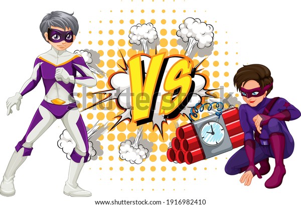 Two Superheroes Fighting Each Other Illustration Stock Vector (Royalty ...