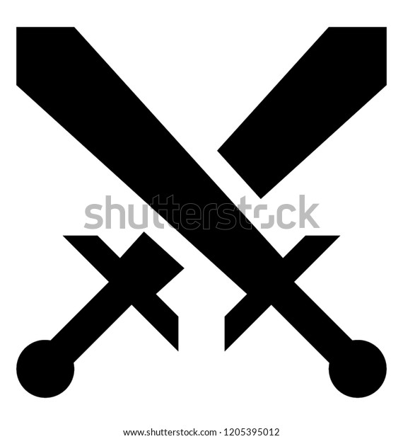 Two Sword Together Symbol Sword Fighting Stock Vector (Royalty Free ...