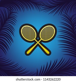 Two Tennis Racket Sign Vector Golden Stock Vector (Royalty Free ...