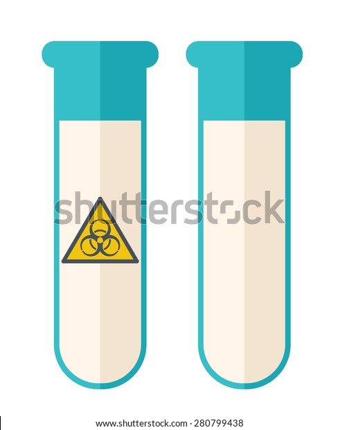 Two Test Tube One Biohazard Symbol Stock Vector (Royalty Free ...