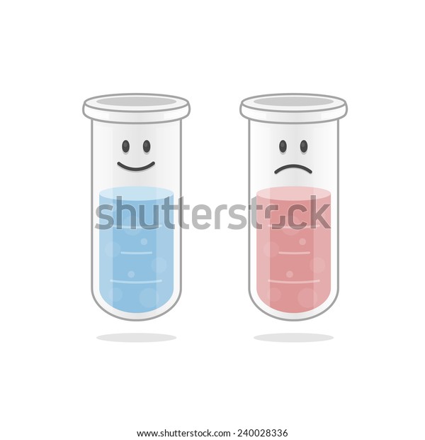 Two Test Tubes Cartoon Mascots Smiley Stock Vector (Royalty Free) 240028336