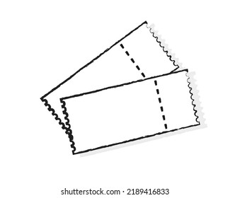 Two Tickets On White Background Stock Vector (Royalty Free) 2189416833 ...