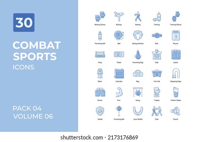 Two Tone Outline Icons Set Combat Stock Vector (Royalty Free ...