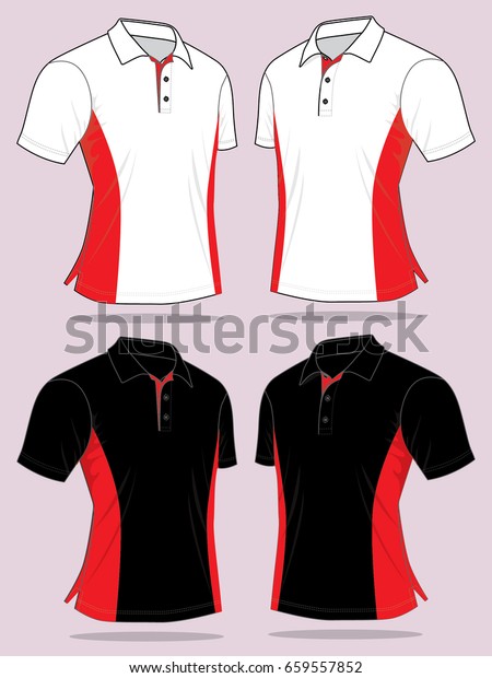 Two Tone Polo Shirt Design Whiteblack Stock Vector (Royalty Free) 659557852